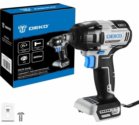 DEKO Гайковерт аккумуляторный бесщеточный DKIS, 20В, 400 Нм, без АКБ и з/у 063-4451