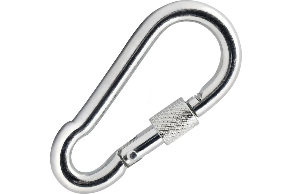 Карабин ООО ПКФ Сварком с фиксатором, диаметр 5 мм, прочный стальной крепёжный элемент