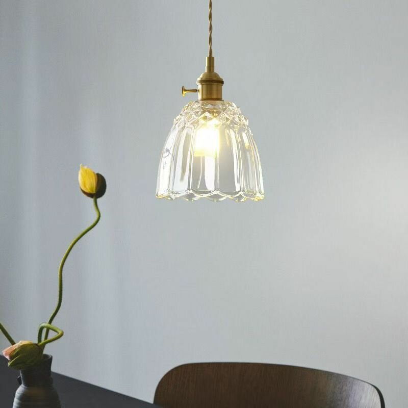 Стеклянная люстра в стиле ретро, E27,1,1,50, прозрачный,150