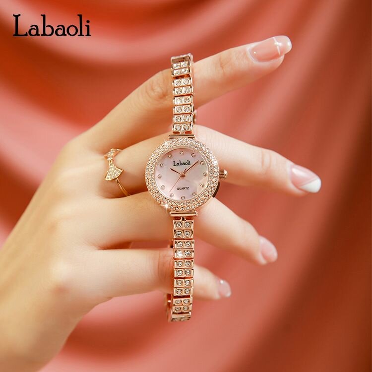 Наручные часы Labaoli, розовое золото, кварцевые, скрытая застежка