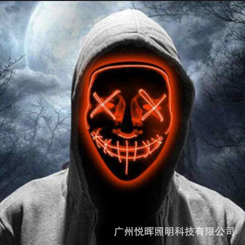 Маска для Хэллоуина "Клоун", люминесцентная, красный нос