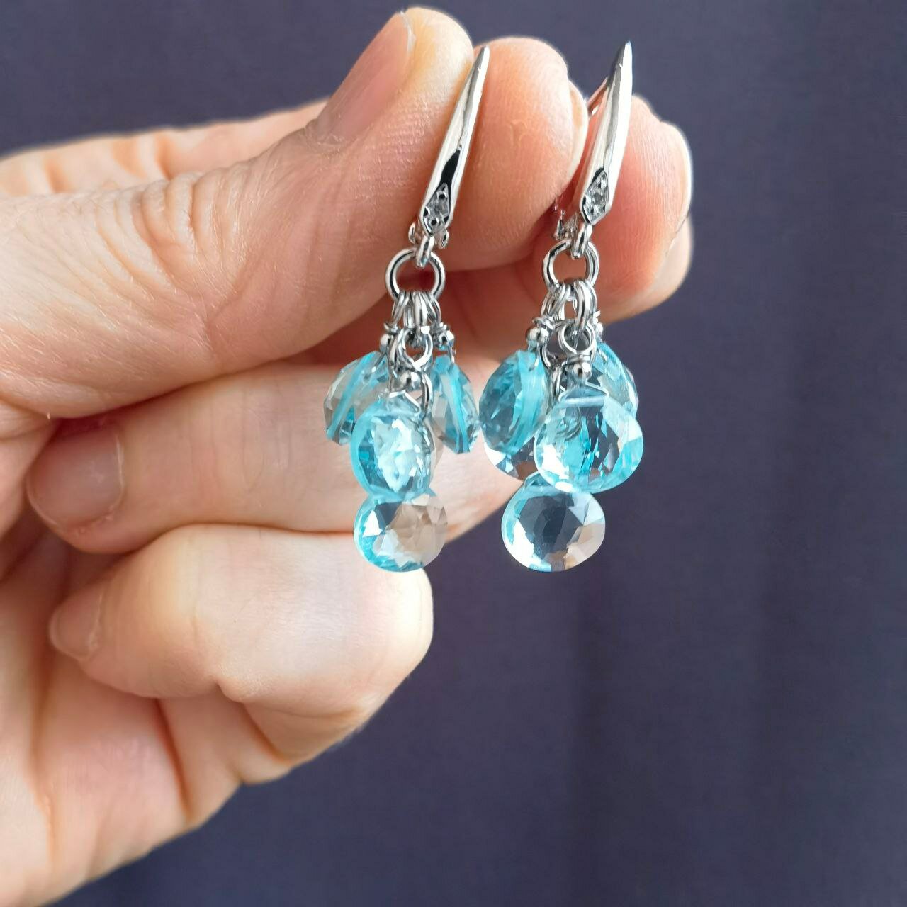 Серьги, топаз