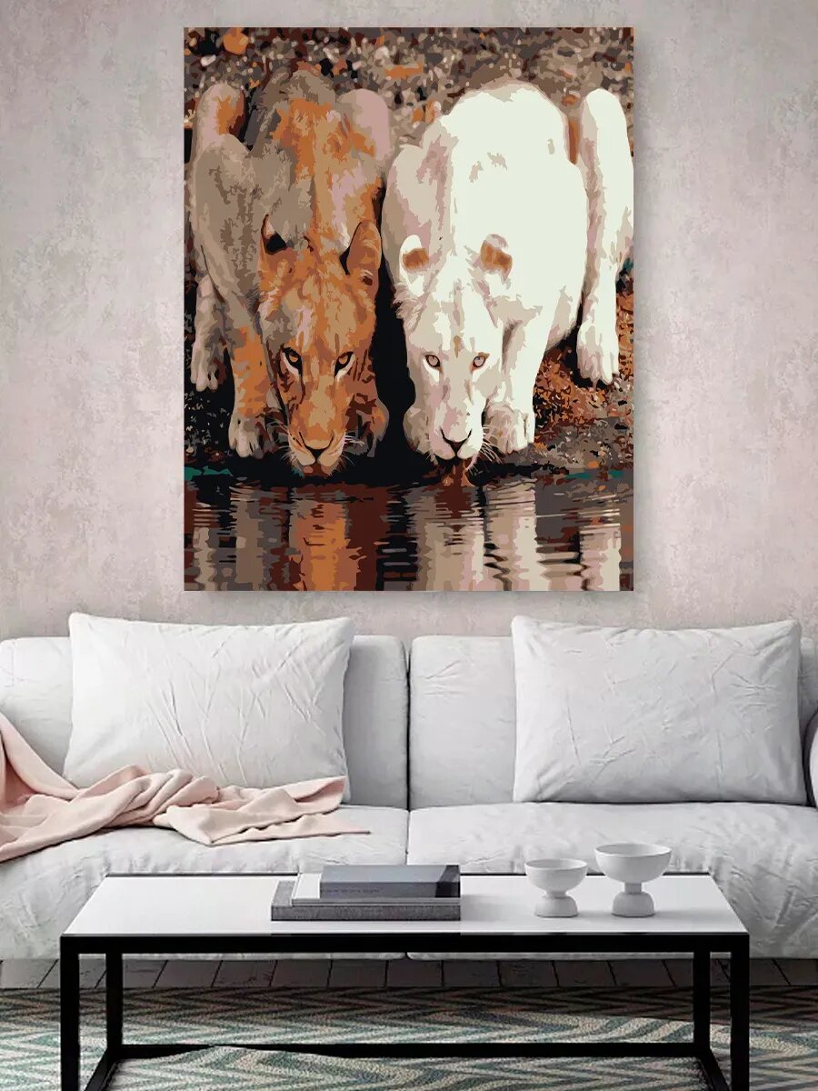 Картины по номерам Львицы