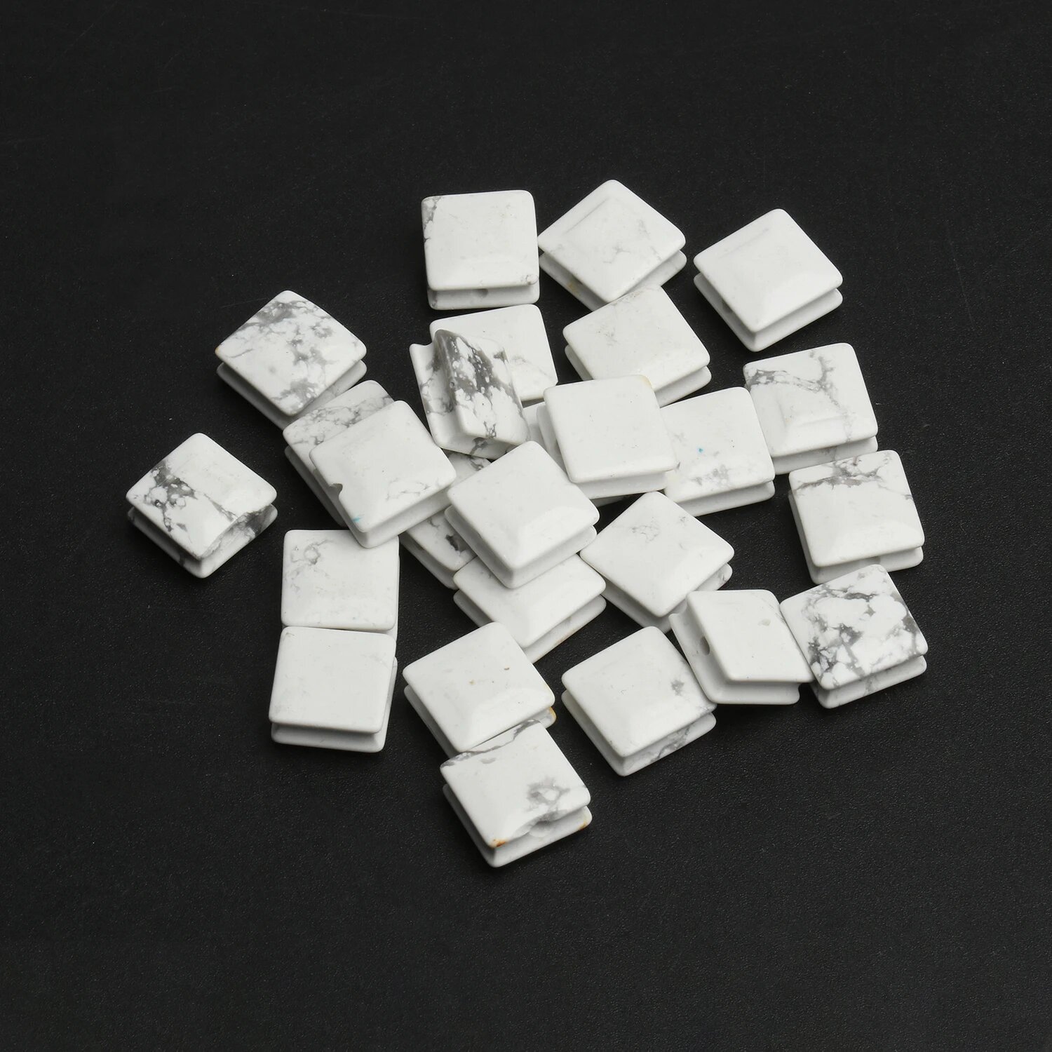 Квадратные бусины из лазурита AOHAYOOMQ, 10 мм, 5 шт. Белый, White howlite