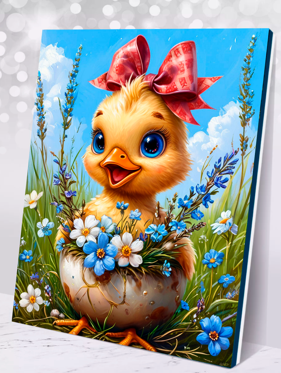 Картина по номерам "Пасхальный цыпленок" 40х50 см, хлопковый холст на подрамнике, акрил, Hobby Home