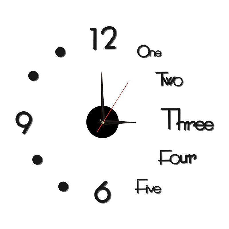 Настенные часы с ночником, безрамные декоративные светящиеся бесшумные часы для гостиной, спальни, черные, маленькие, 40 см/15,75 дюйма