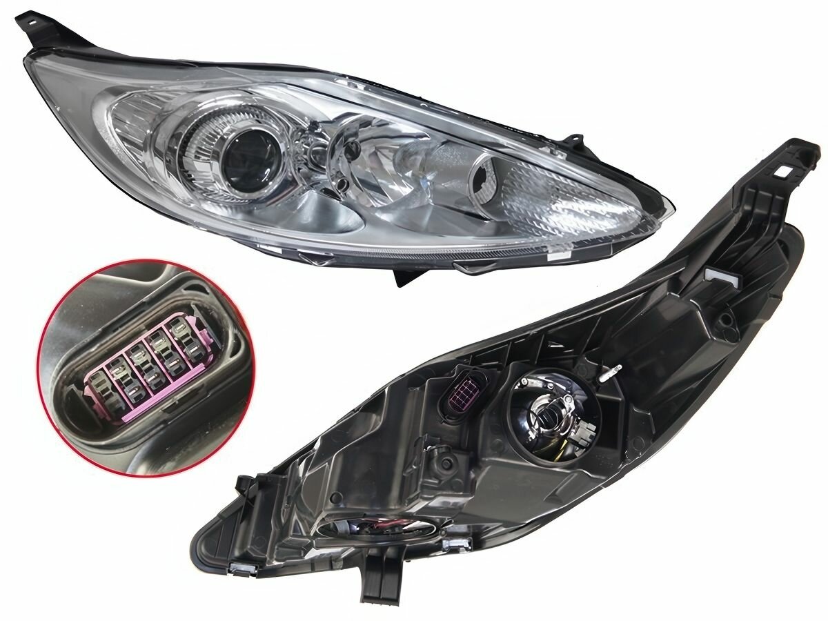 Фара правая, с корректором, хром для Форд Фиеста арт ST4311188RMLDEM SAT