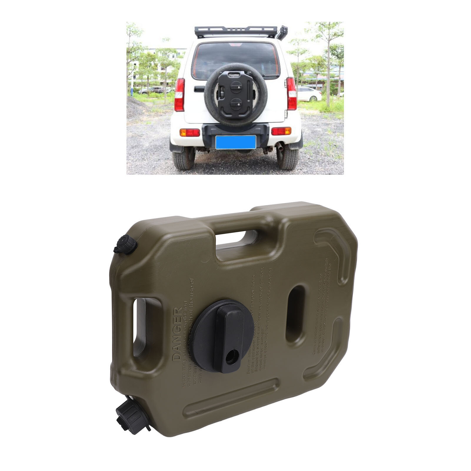 10 л/2,6 галлона внедорожный бензобак портативный запасной топливный бак для автомобиля мотоцикла UTV ATV зеленый с кронштейном