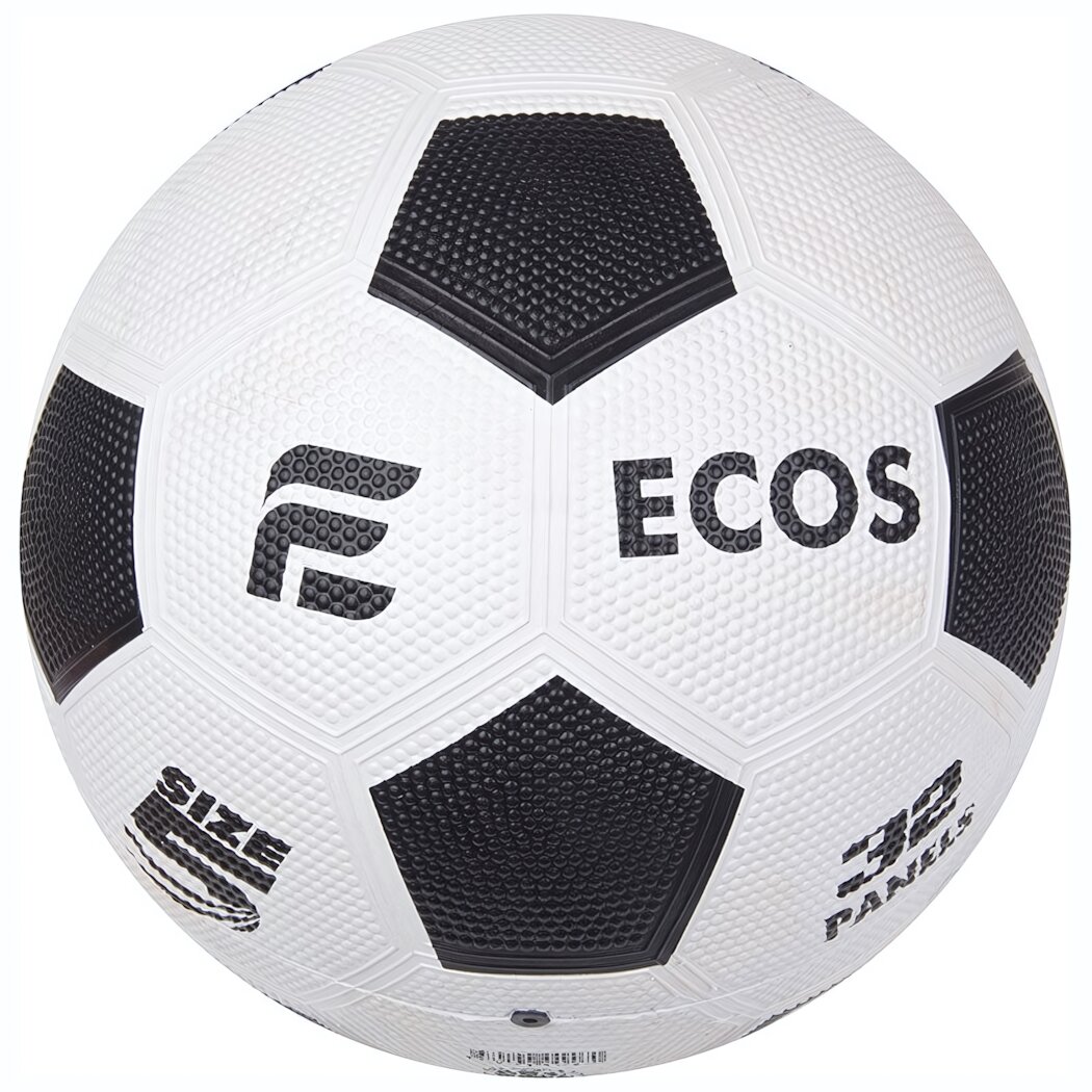 Мяч футбольный бесшовный 'ECOS', SIZE 5, черно-белый, ПВХ, текстурированная поверхность