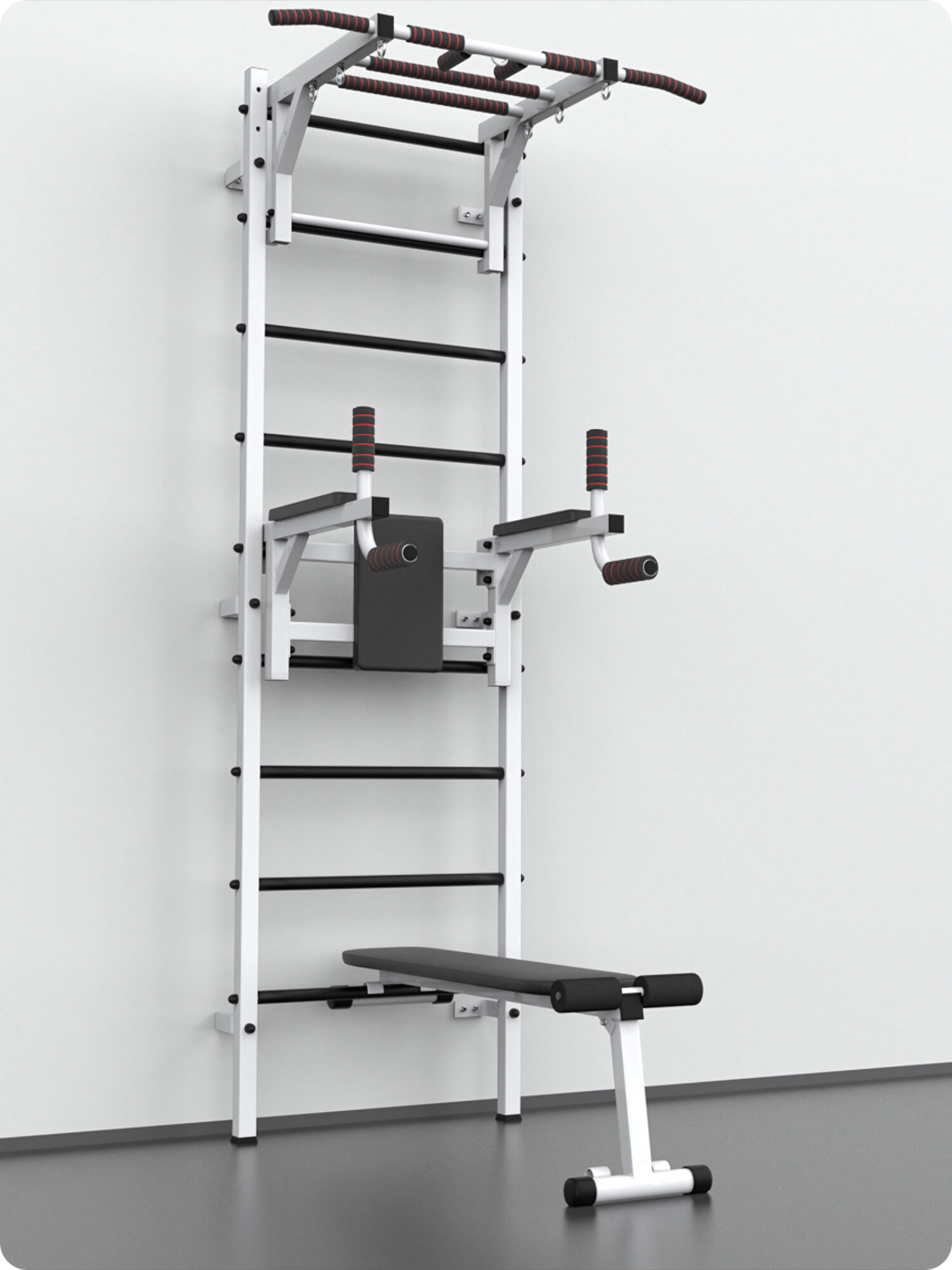 Спортивный комплекс на базе шведской стенки BARFITS Рукоход, белый