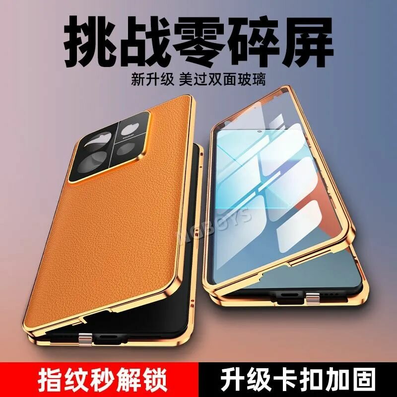 Чехол для Xiaomi Redmi Note 13 Pro 5G/ Сяоми Редми Ноут 13 Про 5G/Ксиаоми Редми Нот 13 Про 5G Чехол + защитное стекло+Металлический защитный объектив камеры "все включено" + высококачественная кожа