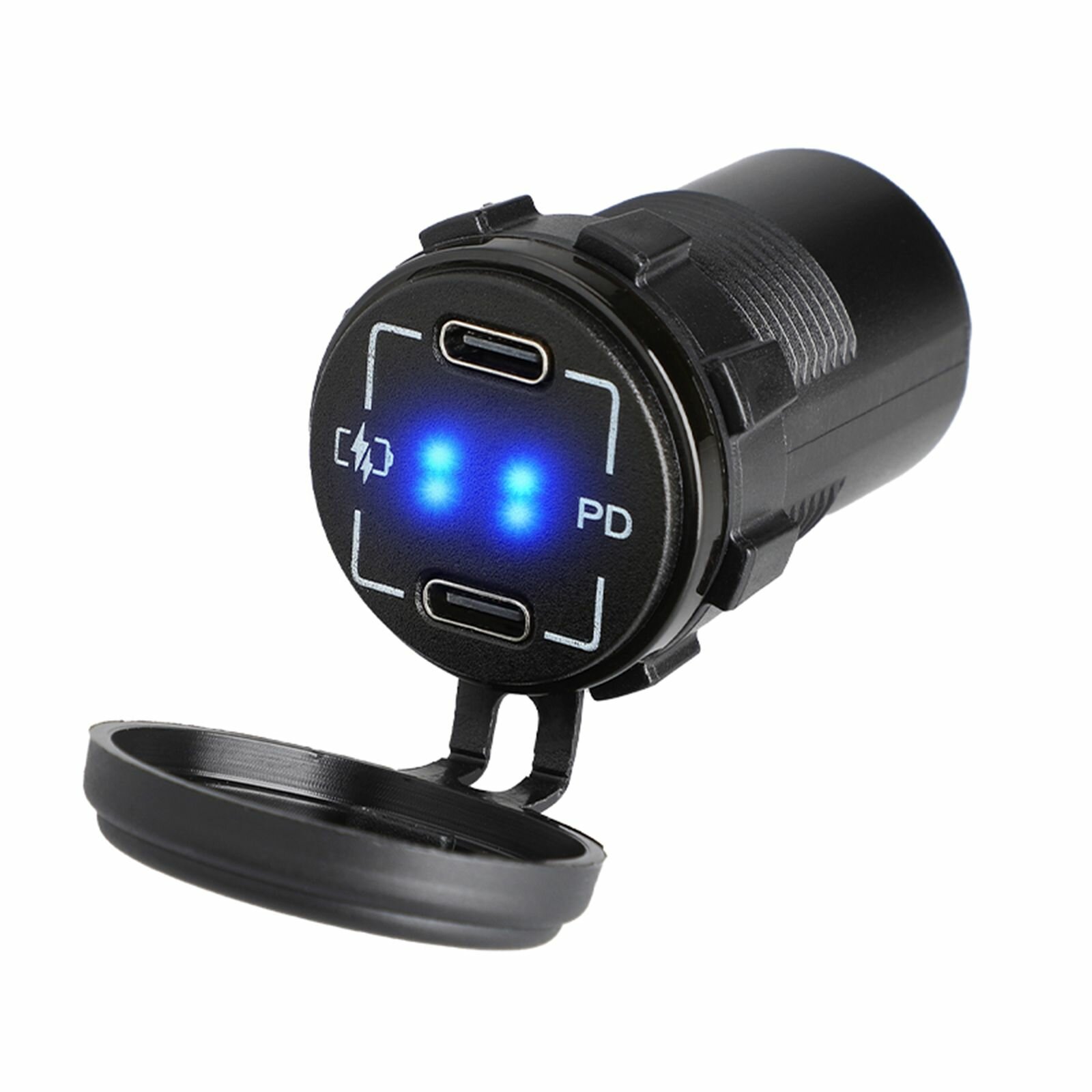 Водонепроницаемый 30 Вт Двойной автомобильный адаптер USB C для обеспечения безопасности автомобилей мотоциклов судов