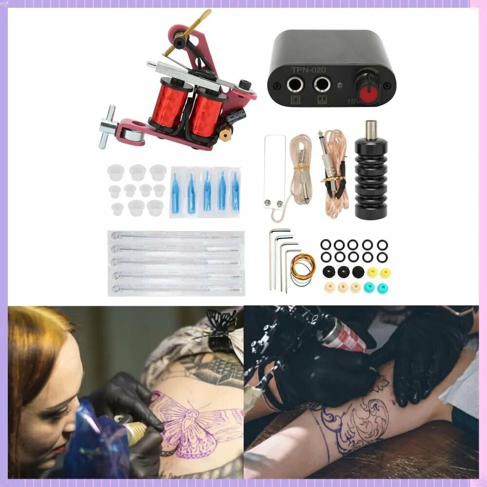 Набор для татуировок, многофункциональная тату-машина для начинающих, возможность использования на практике и на коже