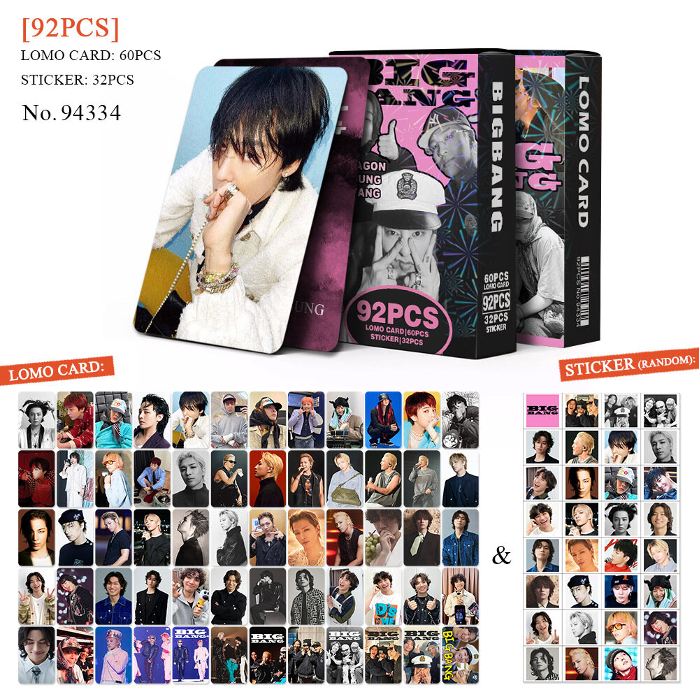 Total chain of 92G-Dragon G-Dragon collection photo cards bigbang stickers greeting cards double-sided LOMO cards