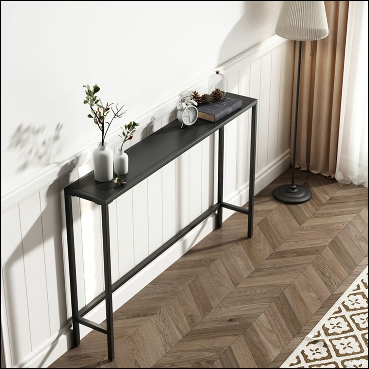 Консоль столик металлический, Незаменим для небольших квартир, Простой монтаж, Высота 75 см
