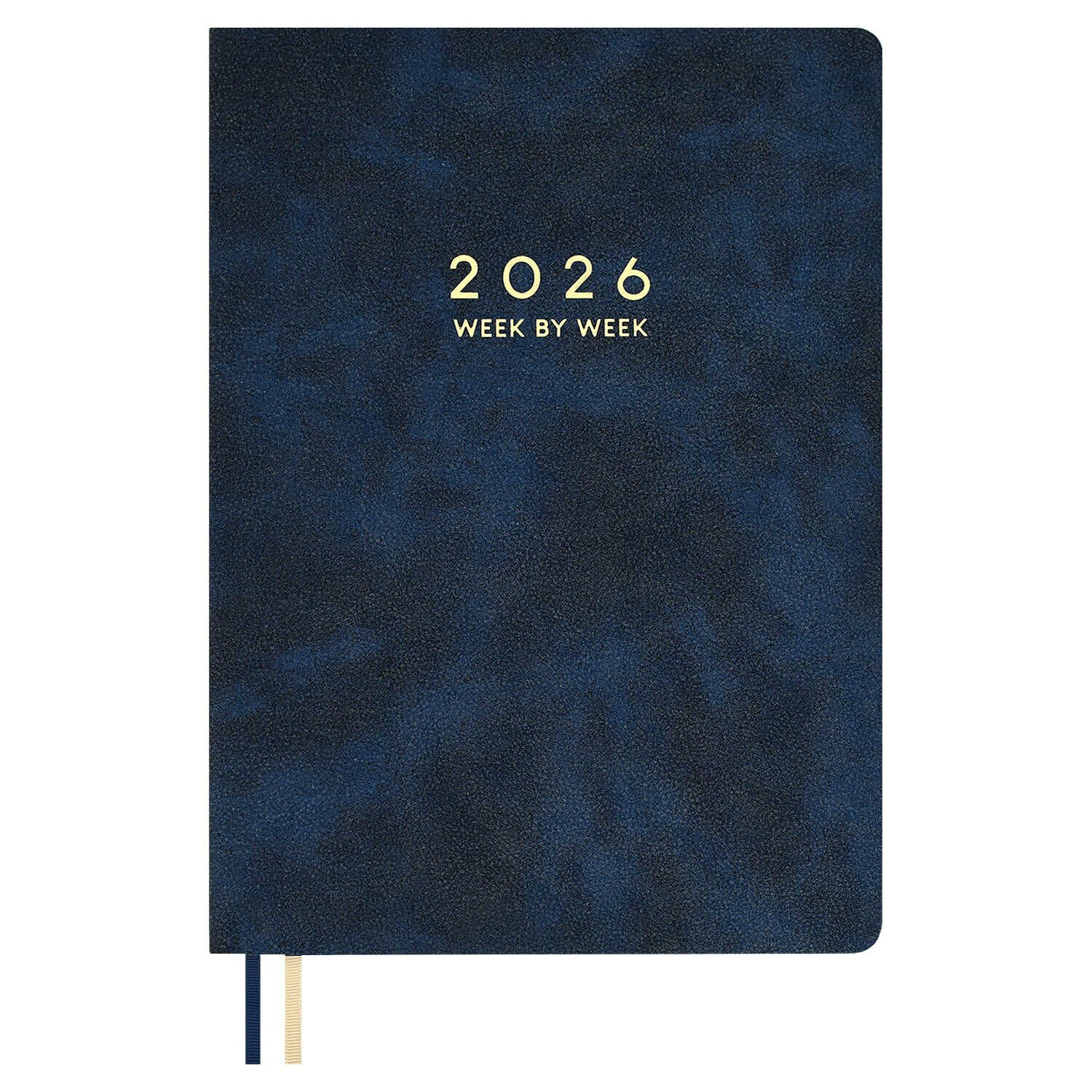 Еженедельник дат. 2026г. А5 80л "Тиволи делавэ" синий, кожзам, мягк. переплет, блинт. тиснение, офсет, тисн. фольгой, 2 ляссе, инд. уп