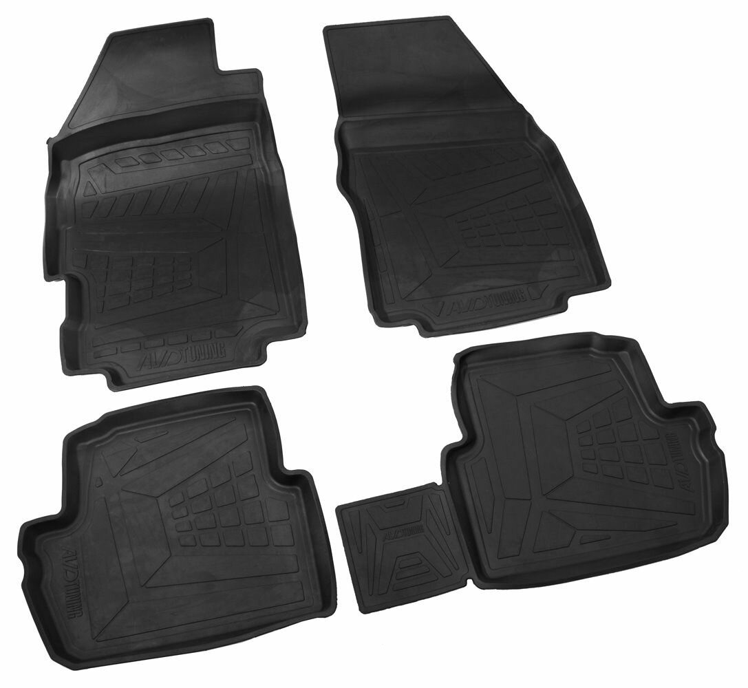 Коврики салона резиновые с бортиком для Chevrolet Spark (2009-2016)/Ravon R2 (2016-) (Премиум)