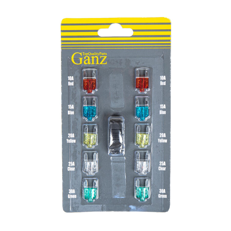 Предохранитель флажковый к-т "mini" GANZ с индикатором обрыва 10шт (артикул GRP15004)