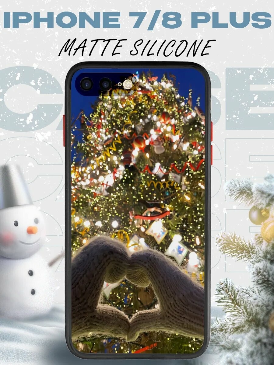 Новогодний силиконовый чехол iPhone 7/8 Plus рождество