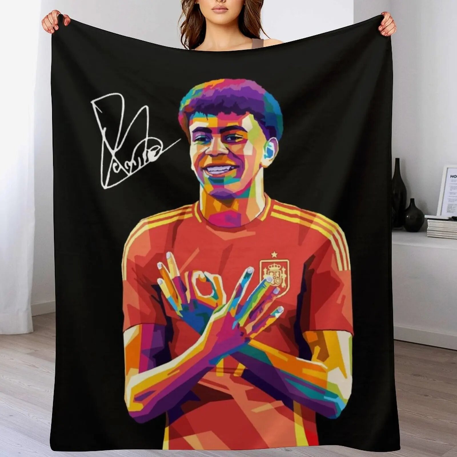 Одеяло Lamine Yamal Wpap в стиле поп-арт, милые очень большие одеяла