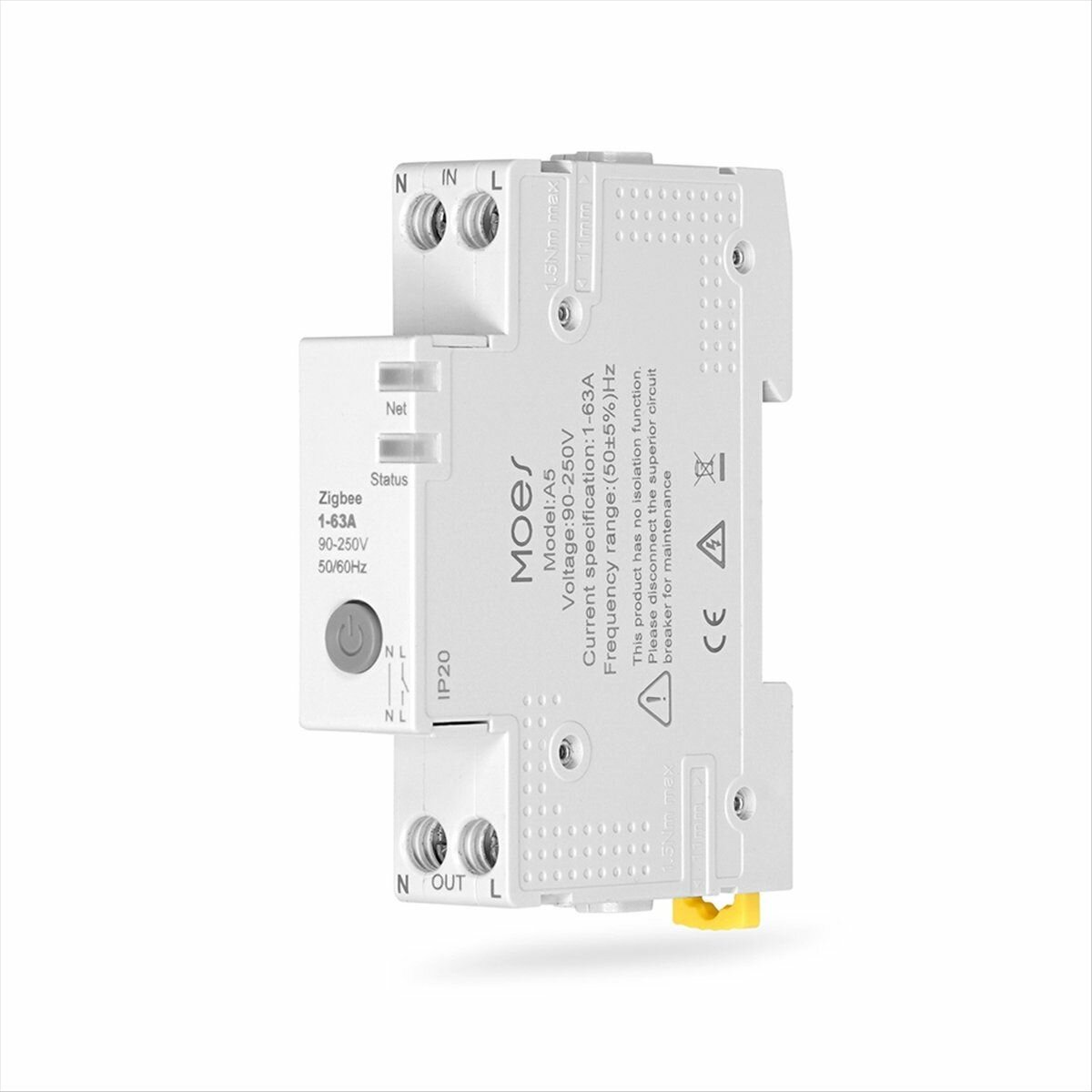 MOES Интеллектуальный Автоматический Выключатель Tuya Zigbee 63A, Пожаробезопасное Эл