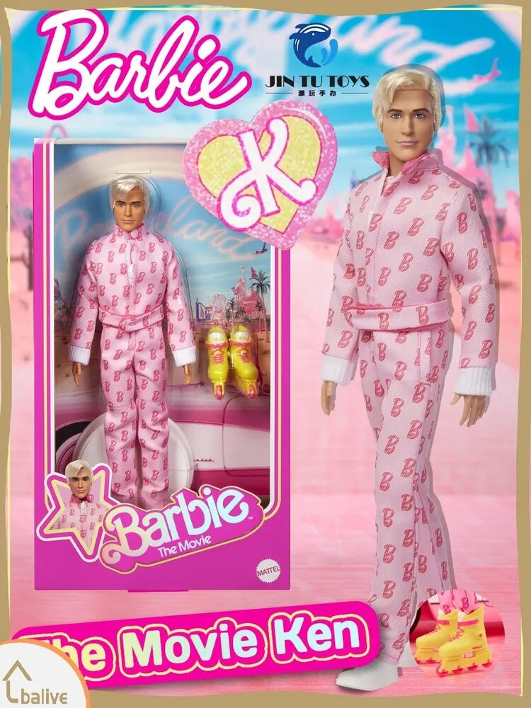Кукла шарнирная Mattel Barbie The Movie Ken Doll / Эта стильная и очаровательная кукла Барби Кен из серии фильмов в комплекте с обувными аксессуарами станет идеальным подарком для ребенка.