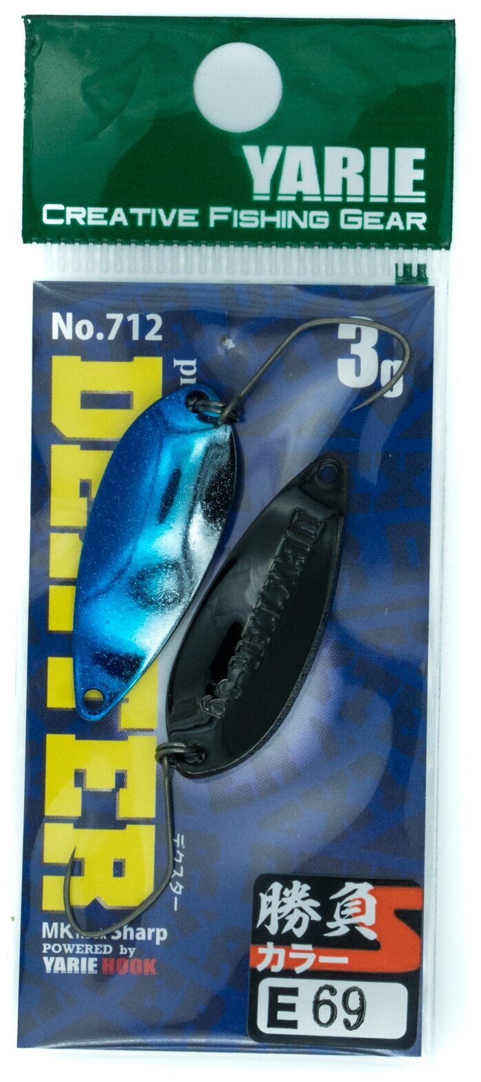 Колеблющаяся рыболовная блесна YARIE №712 DEXTER 3.0гр цвет E69