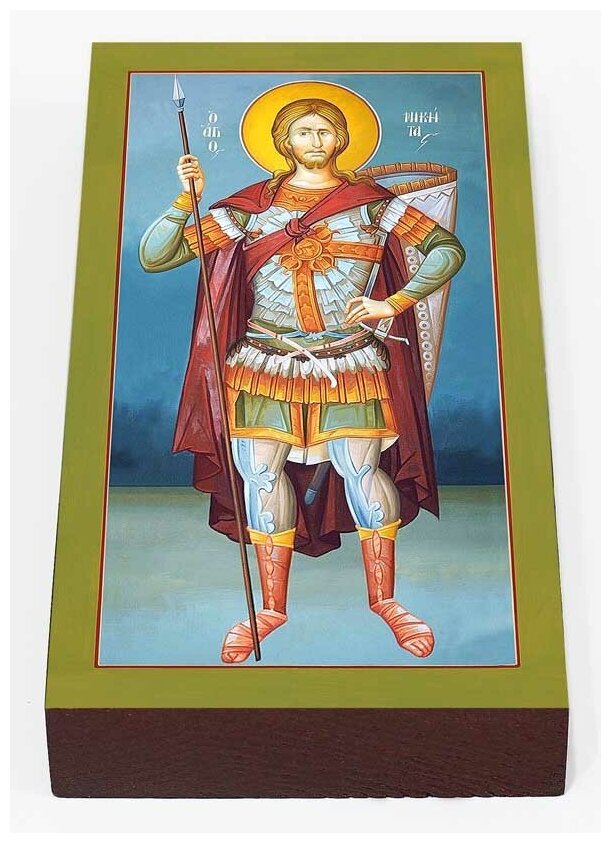 Великомученик Никита Готфский, икона на доске 7*13 см