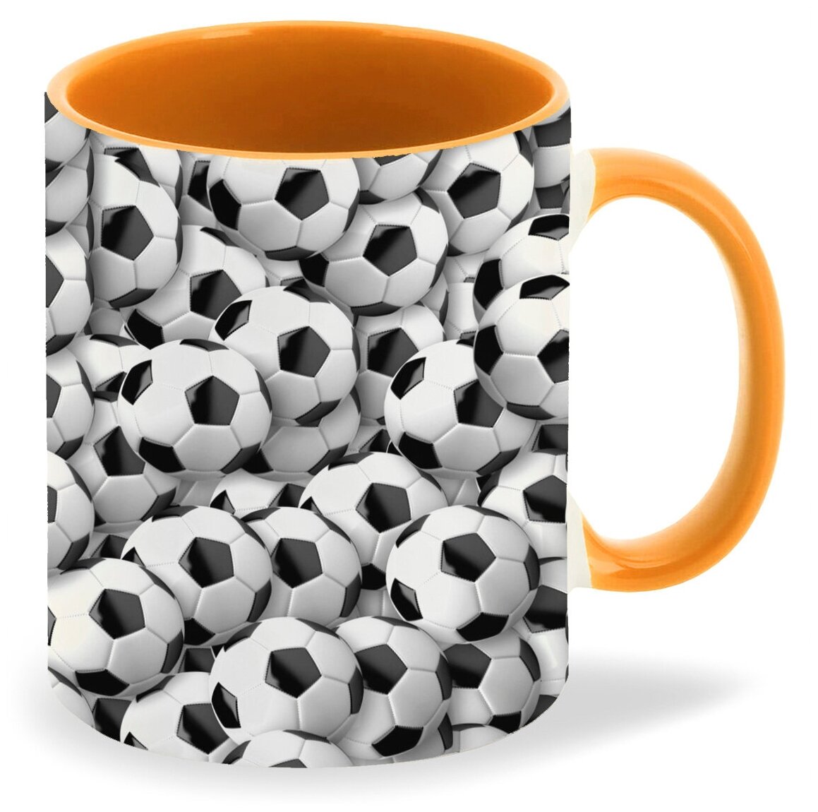 Кружка оранжевый CoolPodarok Футбол Футбольные мячи Текстура