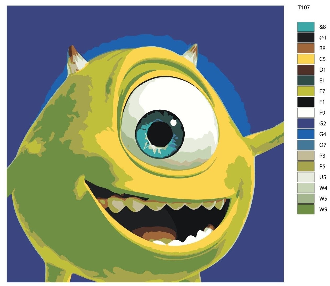 Картина по номерам Т107 "Майк Вазовски", 70x70 см