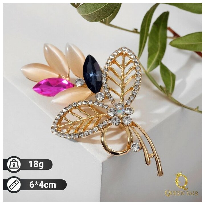 Брошь, фианит