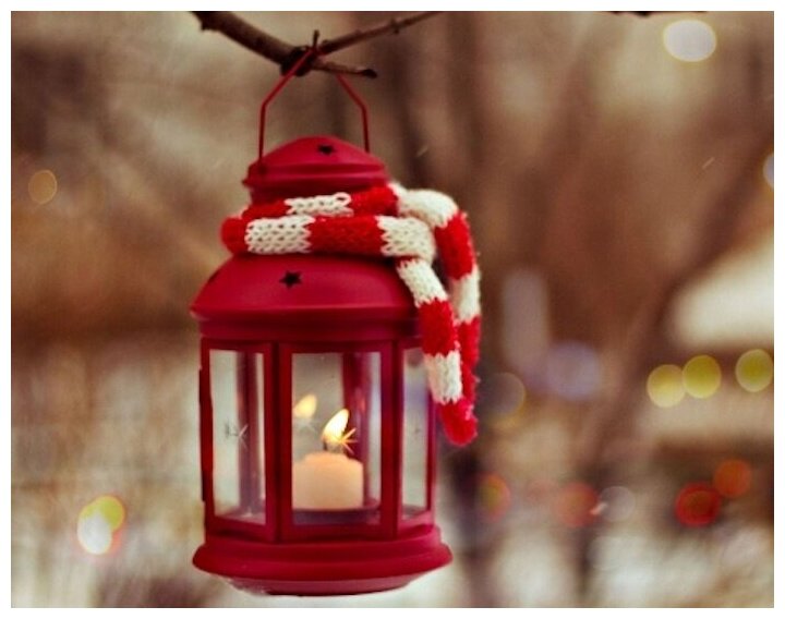 Набор алмазной мозаики "Рождественский фонарь", размер 50х40 см, 53 цвета