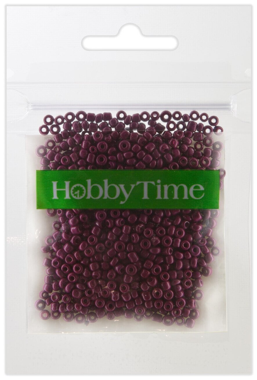 Бисер круглый непрозрачный матовый , 2 ММ, 10 ГР. сливовый, №13, Арт. 2-641/13