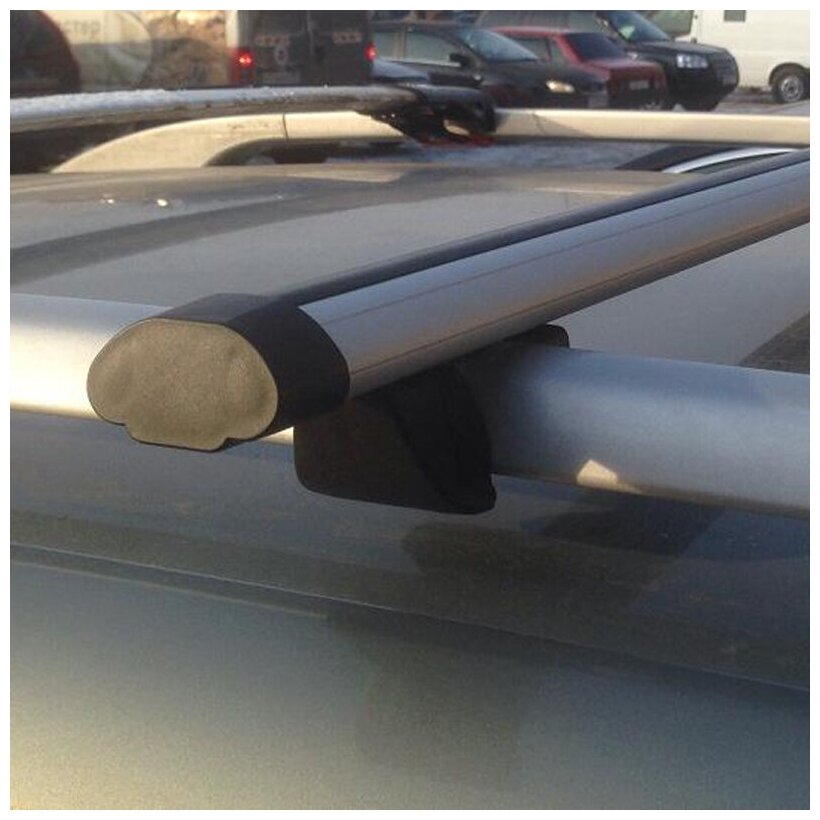 Багажник на крышу Inter Крепыш для Audi A4 Allroad / Ауди А4 Аллроад B8 2009-2016, аэродинамические дуги 120