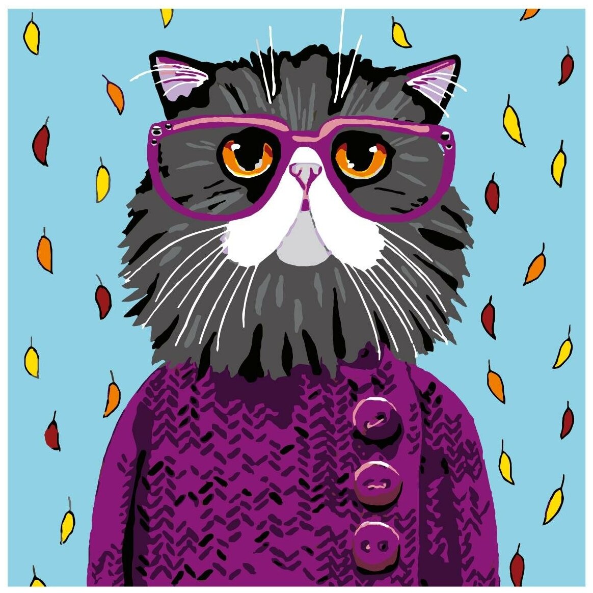 В любимом кардигане Раскраска картина по номерам на холсте