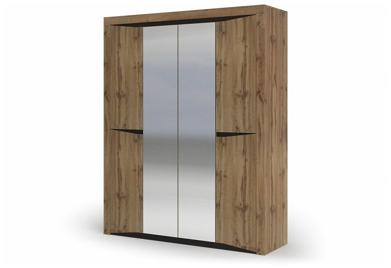 Шкаф Стендмебель "Паола", ЛДСП, наполнение комбинированное, цвет дуб крафт золотой