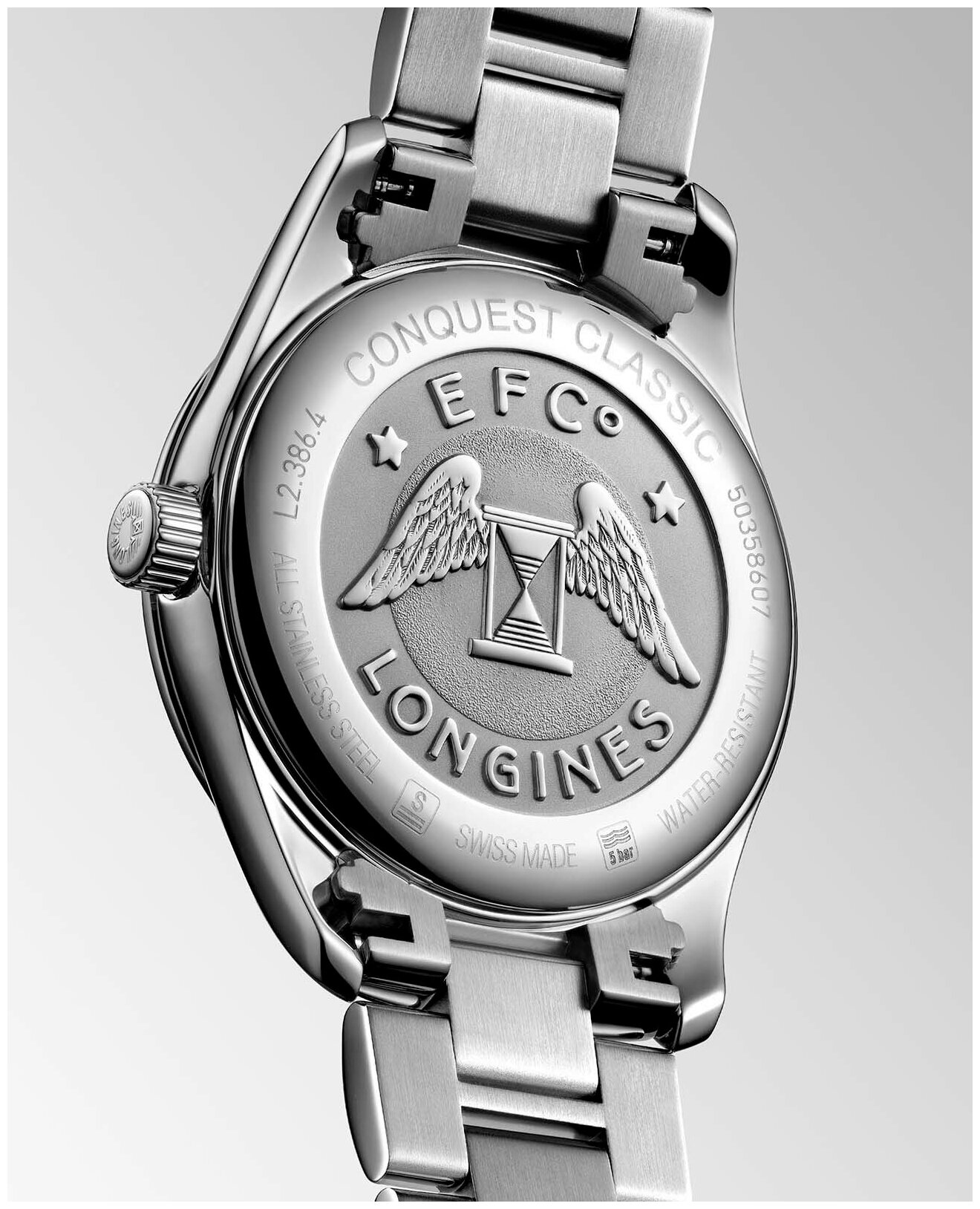Наручные часы LONGINES Elegance, серебряный, синий — фото 1