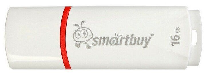 Флеш-память SmartBuy Crown 16 Gb USB 2.0 белая SB16GBCRW-W 445907