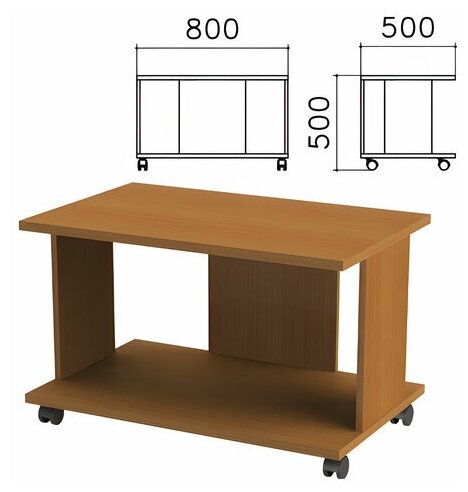 Стол журнальный "Монолит", 800х500х500 мм, цвет орех гварнери, ЖМ02.3