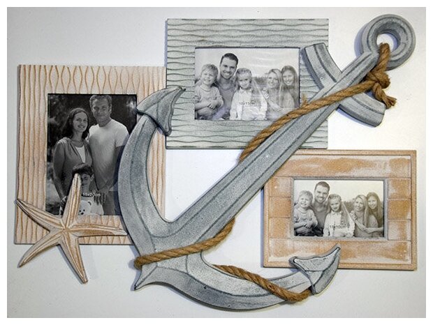 Фоторамка настенная Морская на 3 больших фото