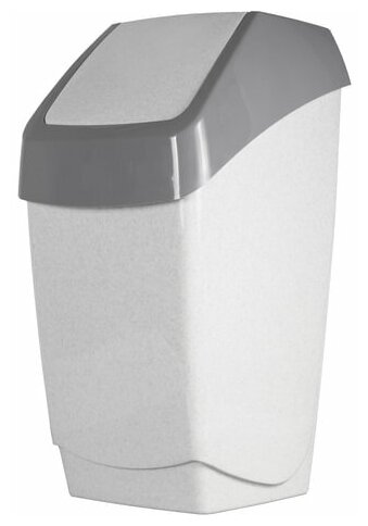 Ведро-контейнер 25 л, с крышкой (качающейся), для мусора, "Хапс", 55х30х28 см, серое, IDEA, М 2472