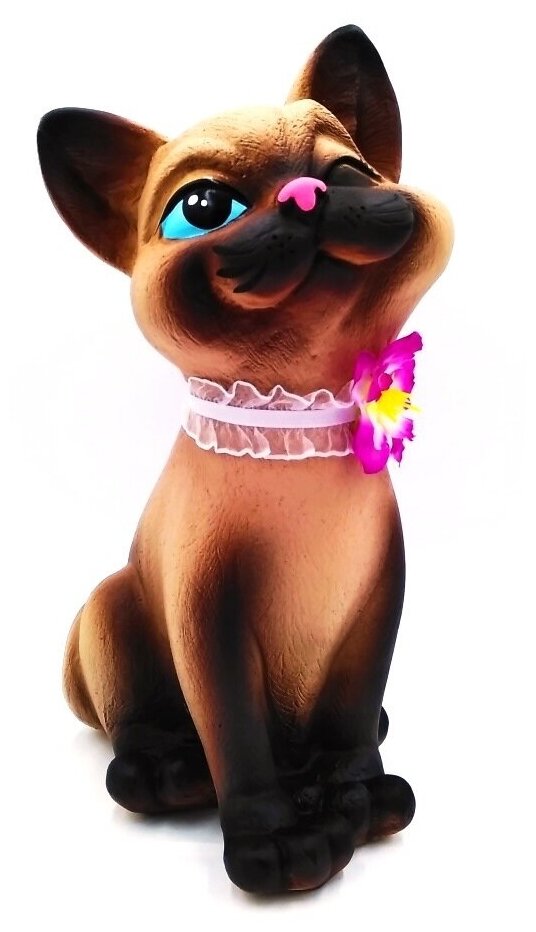 Копилка для денег Кошка Алиса сиамская 16х27см гипс, копилка большая детская для монет для интерьера, сувениры и подарки, декоративная для дома