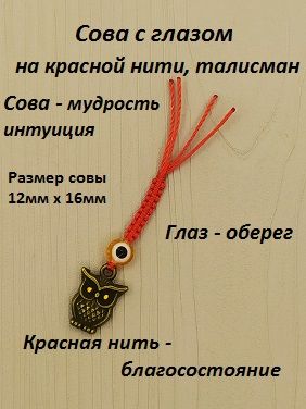 Кошельковая Сова с глазом Талисман от сглаза на счастье