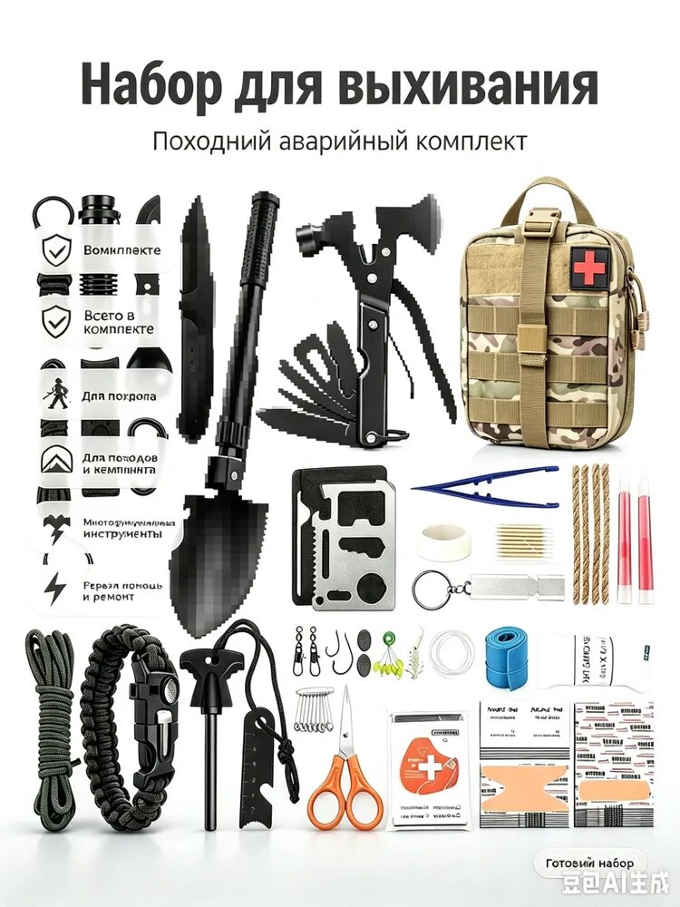 Набор для выживания и первой помощи SOS для кемпинга и автомобиля, аварийный комплект, дорожный спасательный набор, туристическое снаряжение, экстренный бокс