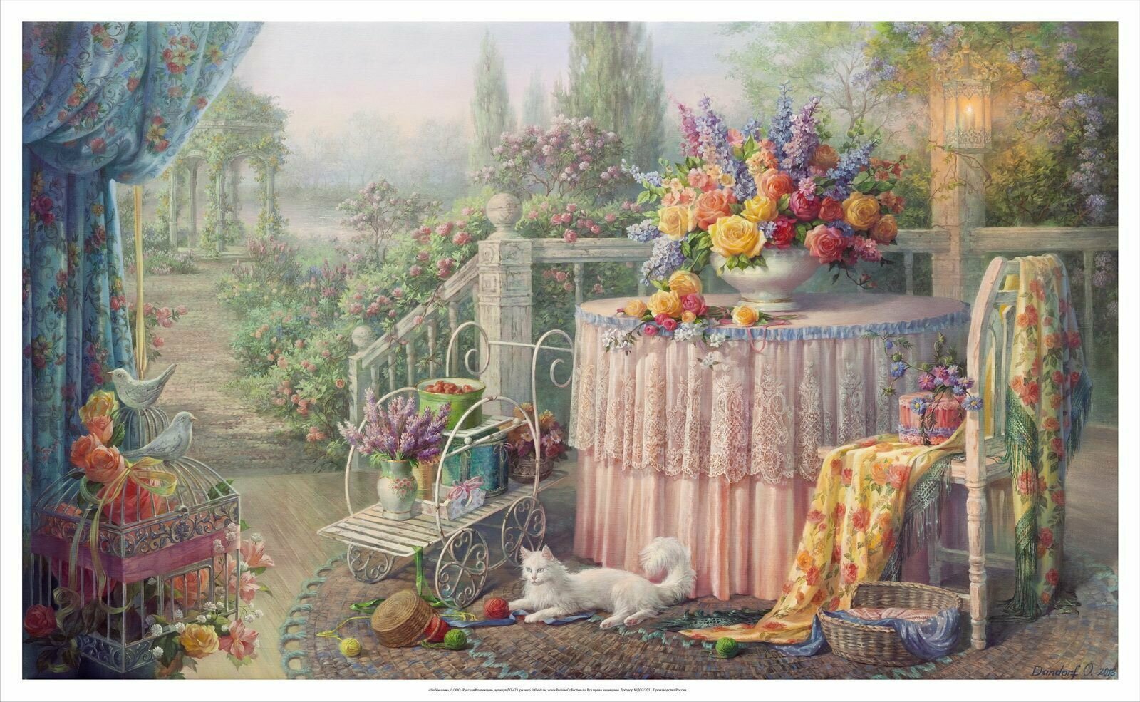 Постер на холсте, "Шебби-шик", 50х70 см, художник - Дандорф Ольга. Холст в рулоне. Арт. ДО-р23-50х70