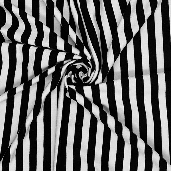 Трикотажная ткань "Ткани-100", черно-белая полоска, 1 м х 1,4 м