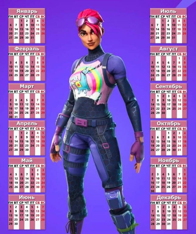 Календарь настенный Fortnite, Фортнайт №32, А3
