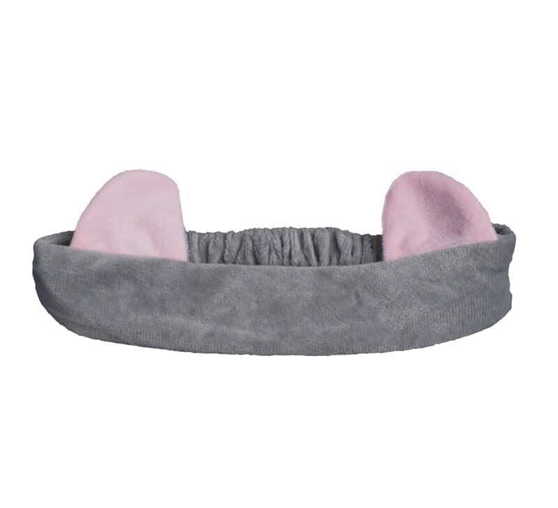 Повязка Dewal Beauty на голову «ушки», серые с розовым