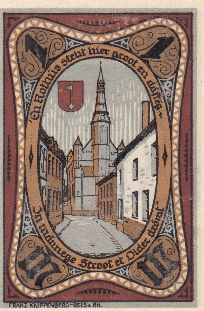 Германия (Веймарская Республика) Рес 1 марка 1921 г. (E)
