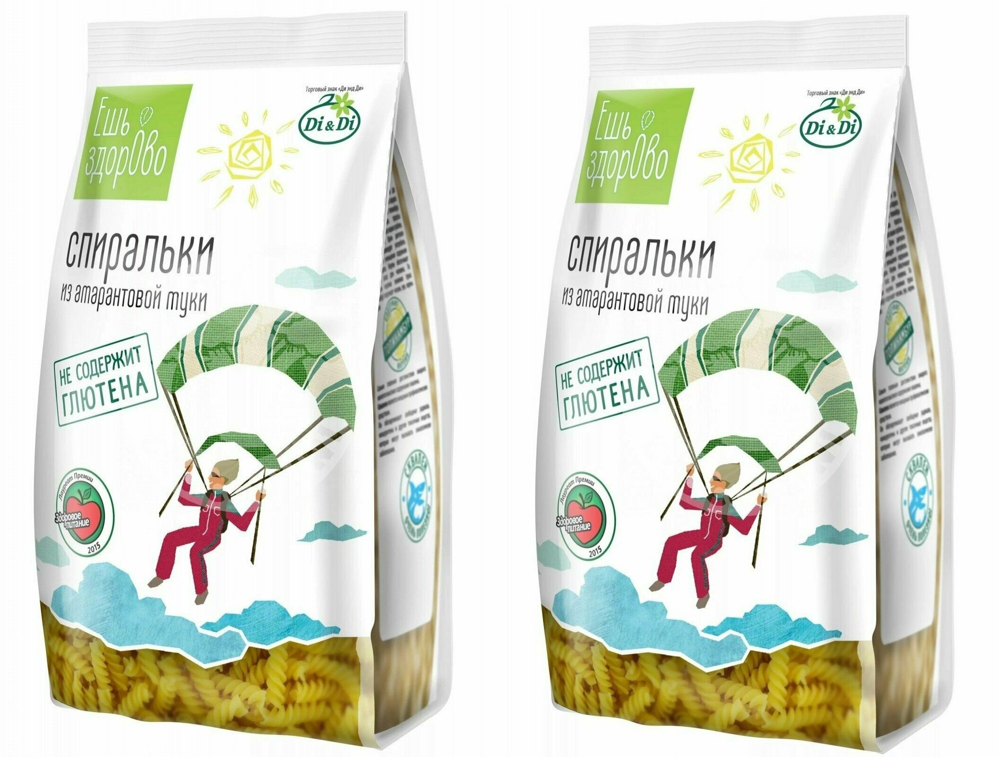 Макаронные изделия Ешь здорово, амарантовые, без глютена, спиральки, 250 г, 2 уп